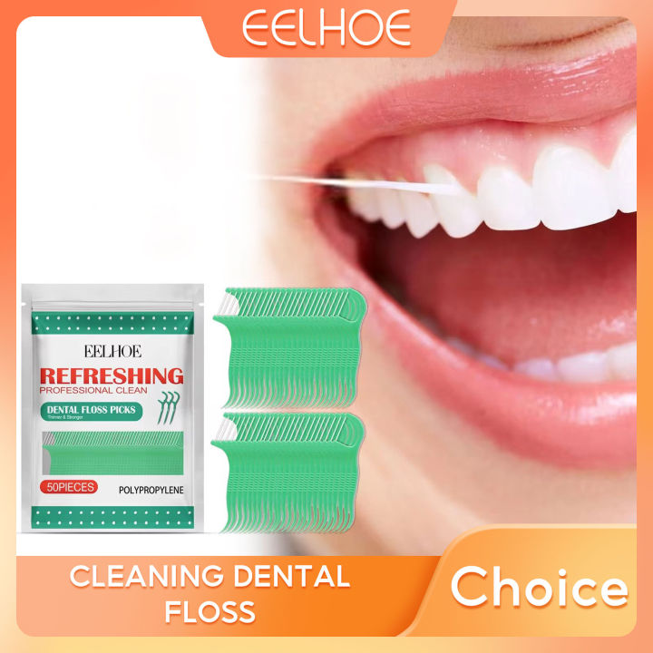 50/100PCS Dental Floss Picks Cleaning Between Teeth Interdental Floss ...