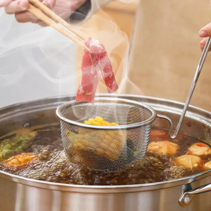 Stainless Steel Funnel Shabu Shabu Hotpot Can Hang Strainer Kitchen ...