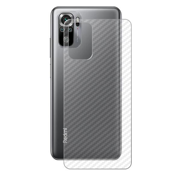 Carbon Fibre Transparent Back Sticker For Xiaomi Redmi Note 10 4G ...
