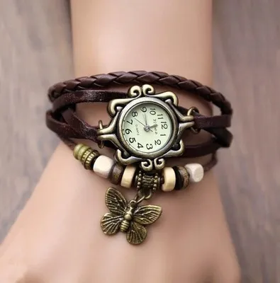 【IKE】Women's Watch Vintage Watches Bracelet Faux Leather Adjustable ...