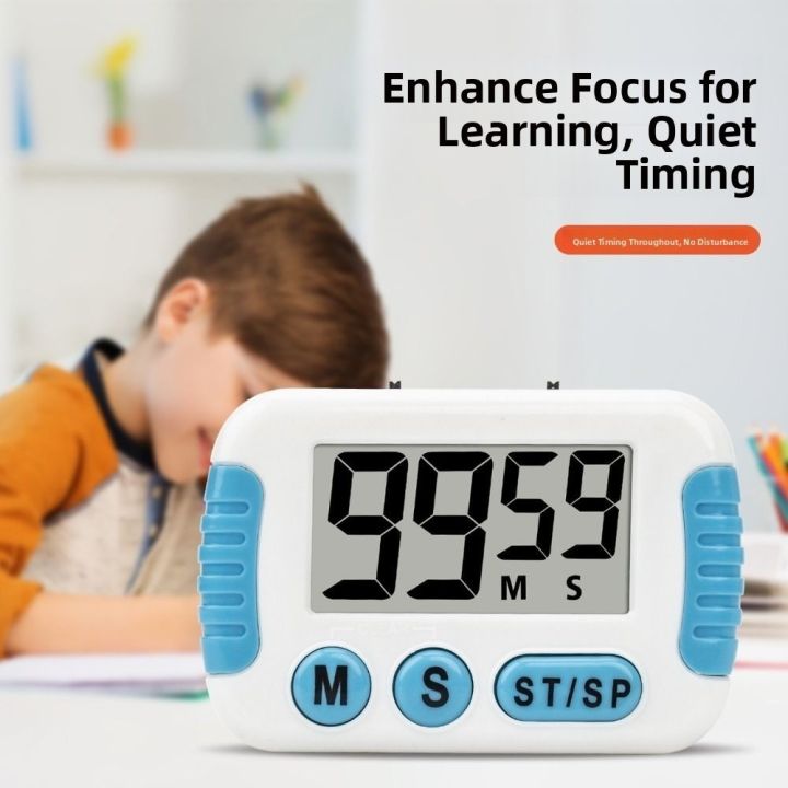 Study Stopwatch Magnetic Kitchen Timer Loud Alarm LCD Digital Display ...