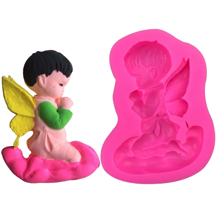 【Hannah Martin Official Store】Boy angel Shape 3D cake silicone mold for ...