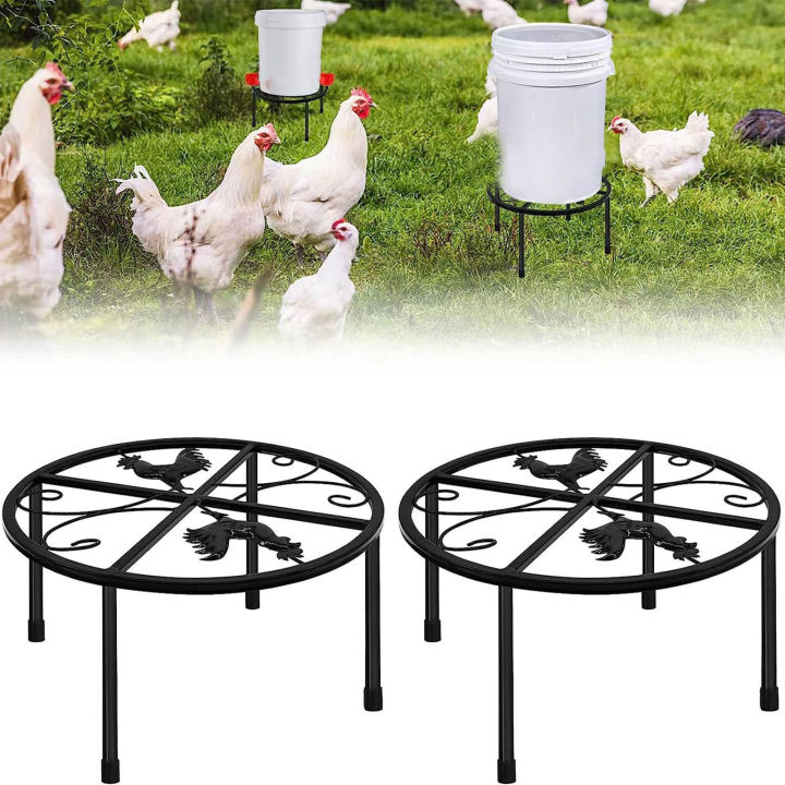 Sturdy Chicken Feeder Stand Sturdy Metal Stand for Poultry Feeders Waterers Indoor/outdoor ...