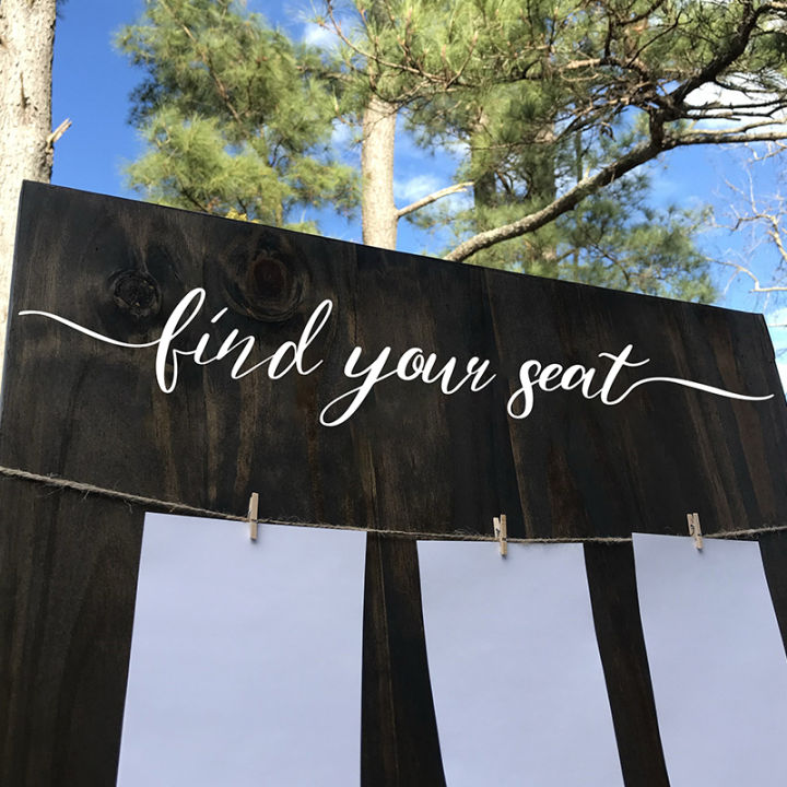 Find Your Seat Vinyl Sticker for Wedding Signs Your Seat Awaits Decals ...
