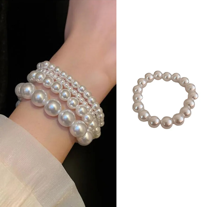 New 2023 Elegant Female Pearl Beaded Bracelet for Women Gir Simple ...