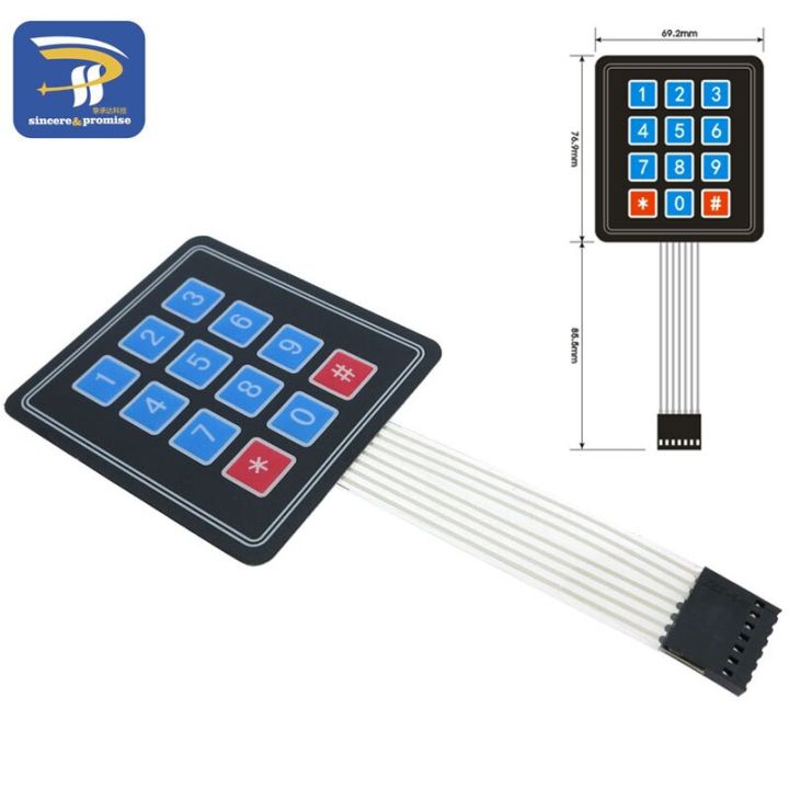 【Happy childhood memories】4x3 New 3*4 Matrix Array/Matrix Keyboard 12 Membrane Switch Keypad ...
