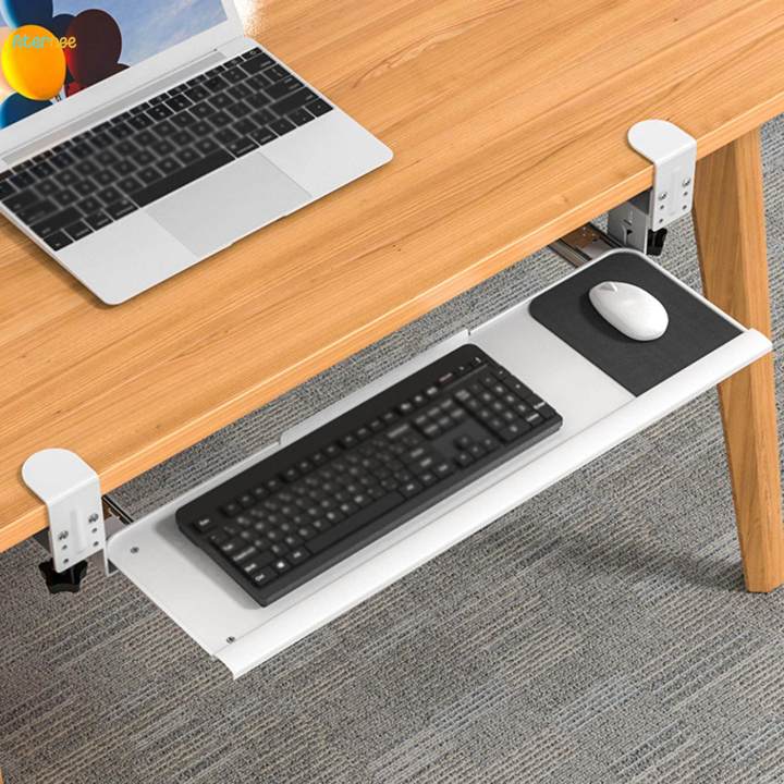 Under Desk Keyboard Tray No Punching Solid Keyboard Holder for Typing ...