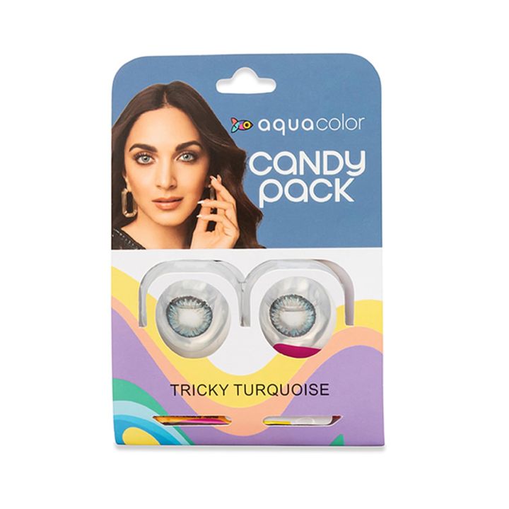 Aquacolor Tricky Turquoise Candy Pack Zero Power Colored Lenses (2 Lens ...
