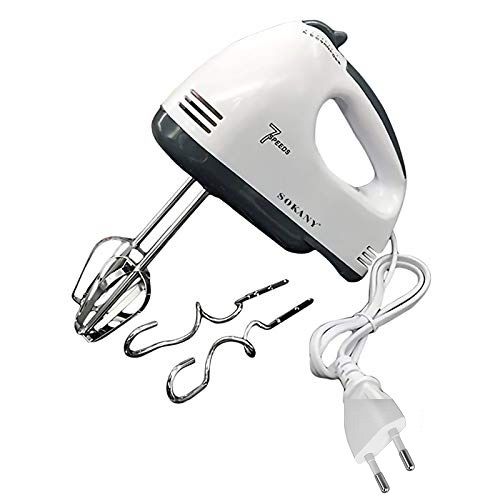 Sokany Hand Mixer - 7 Speed Egg Beater with Chrome Beater + Dough Hook ...