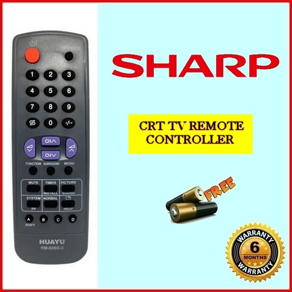 Sharp CRT Tv Remote controler RM026G3 & Free Batteries | Daraz.lk