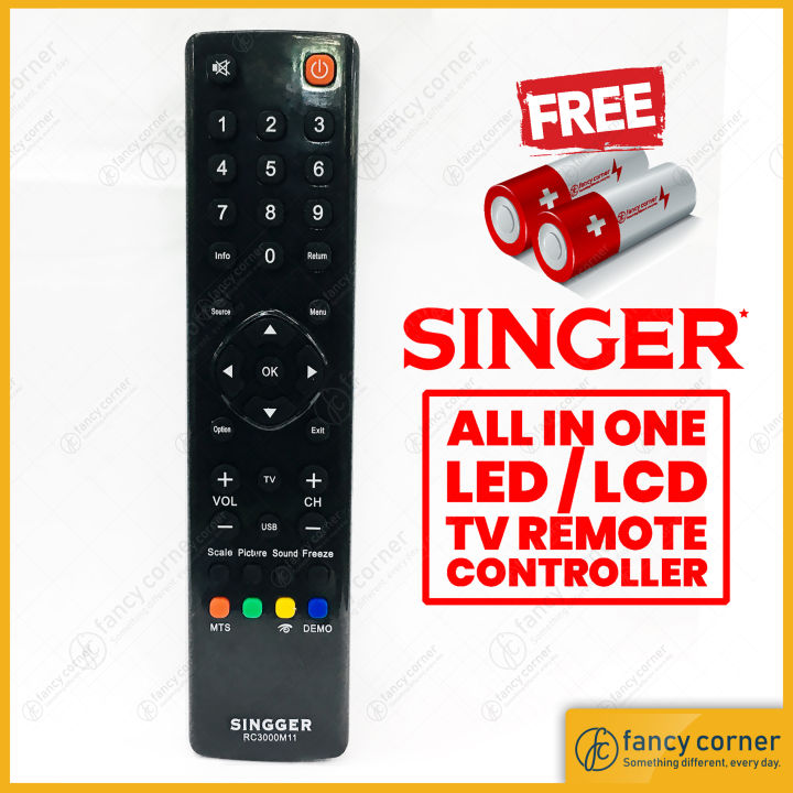 Singer LCD / LED Tv Remote Controller & Free Batteries | Daraz.lk