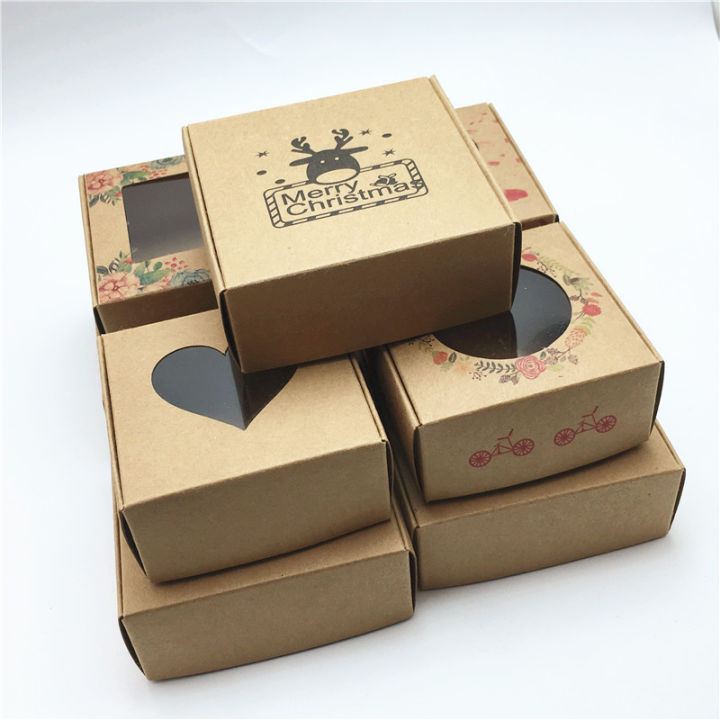 5 Pcs Pvc Window Candy Brown Packaging Box For Wedding\candy\crafts ...
