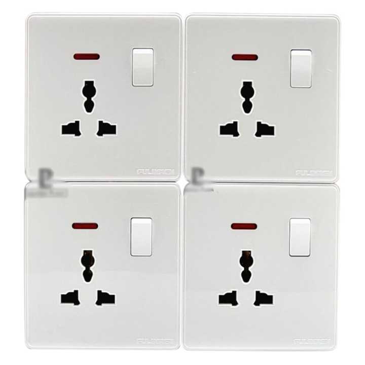 4 PCS Pack - Universal Wall Switch Socket - Multi Plug - Socket Outlet ...
