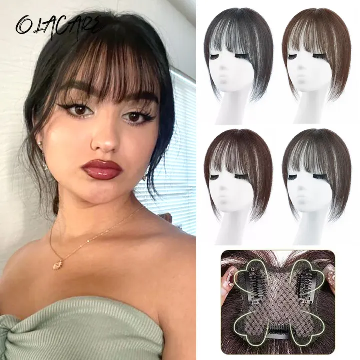 OLA 3D Air Bangs Synthetic Hair Clip-In Bangs Extension Fringe Natural ...