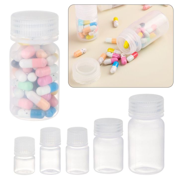 1pc 5/10/15/30/60/ml Plastic Pet Clear Empty Seal Bottles Solid Powder ...