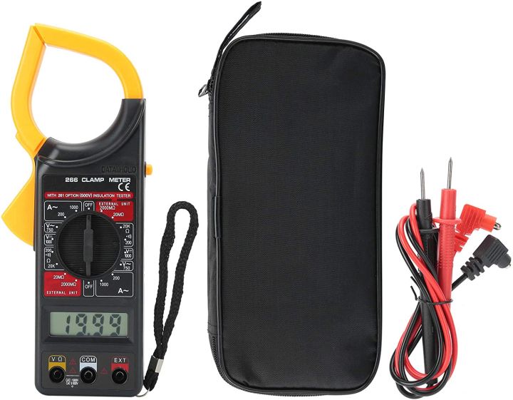 DT-266 Digital Clamp Meter Handheld Electronic Multimeter for Measuring Voltage, Resistance ...