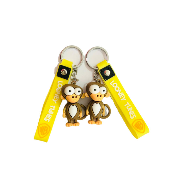 Cute Monkey Cartoon 3D Car Key Handbag Accessory Key Ring Children's ...