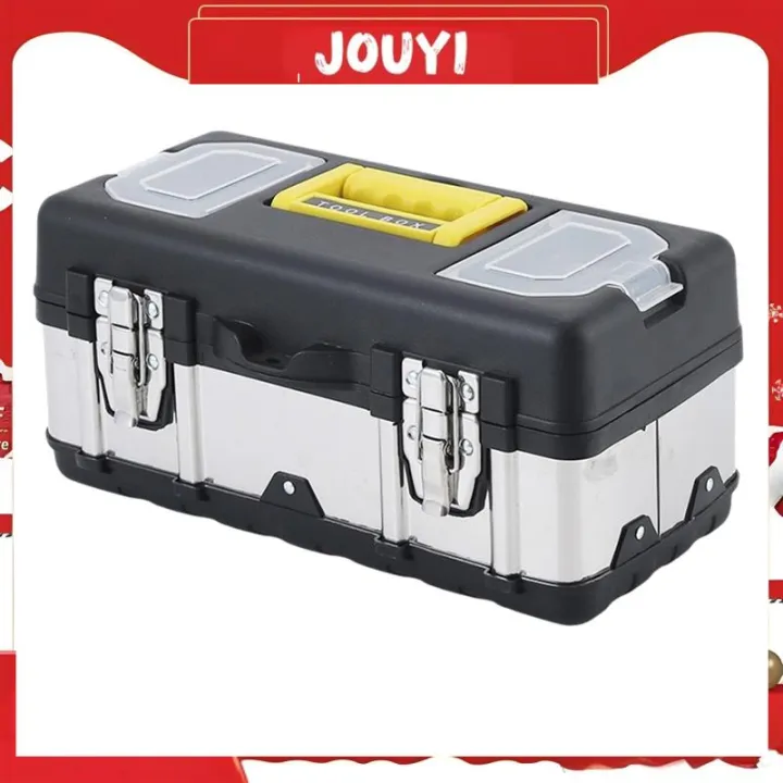 Portable Large Hardware Storage Box 17 Inch Stainless Steel Tool Box ...