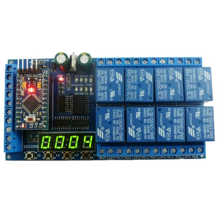 DC 12V 8 Channel Pro mini PLC Board Relay Shield Module for Arduino ...