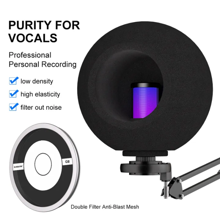 O2 Microphone Wind Filter Shield Acoustic for Record Studios Mic Sound ...