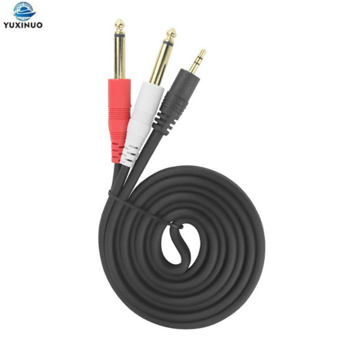 3.5 mm To Dual 6.5 mm AUX Cable Male Adapter Stereo Audio Connector ...