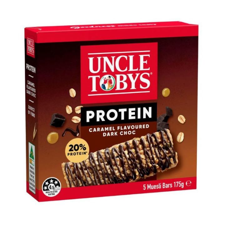 Uncle Tobys Protein Caramel & Dark Chocolate Muesli Bars | 175g | Daraz.lk