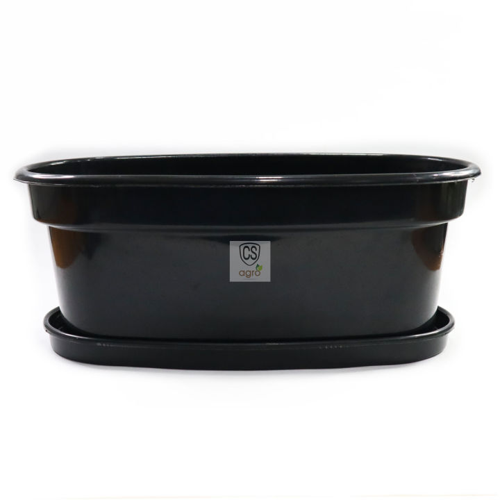High Quality Plastic Long Pot with Tray for Home Gardening 33cm | Daraz.lk