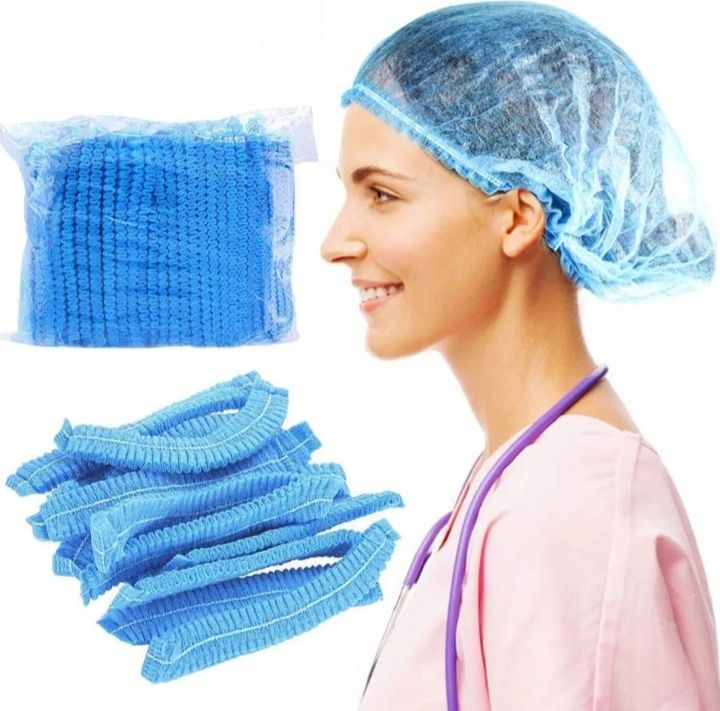 Disposable Hair Net Caps Hair 100 Pack Disposable Head Cover Light Blue ...