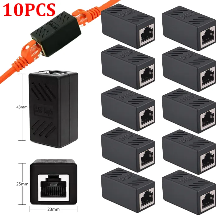 1/2/5/10pcs Rj45 Connector Network Extender 8 Core Jack Ethernet ...