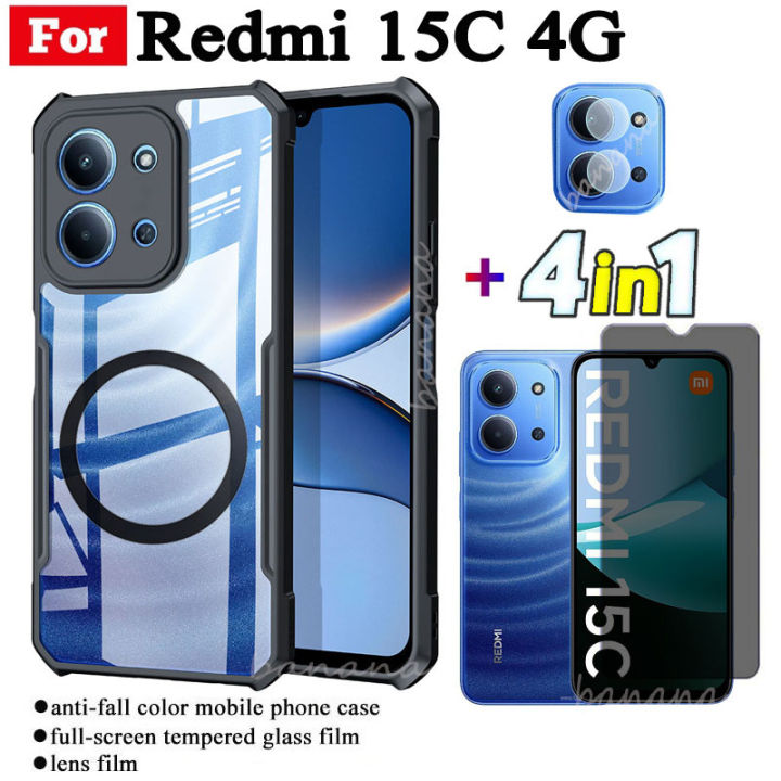 4 in 1 Redmi 15C Shockproof Phone Case With Magnetic Wireless Charging ...