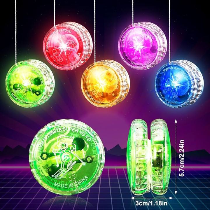 LED Flashing Yoyo Classic Kids Toys Magic Yoyo Spin Plastic Yoyo ...