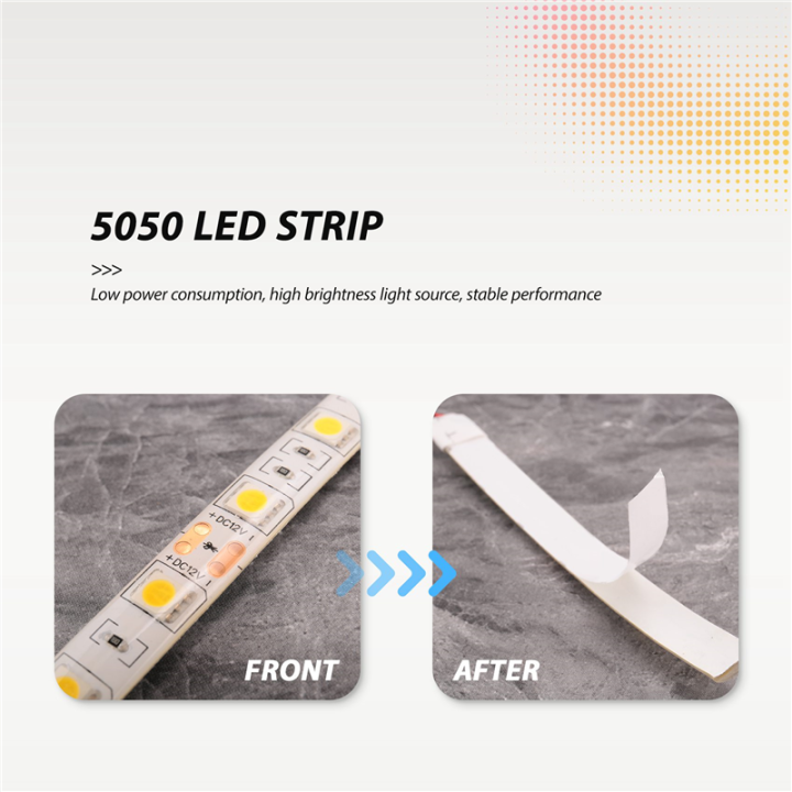 Fullhaodd 10Cm Waterproof Warm White 5050 Led Strip Lights Dc 12V ...
