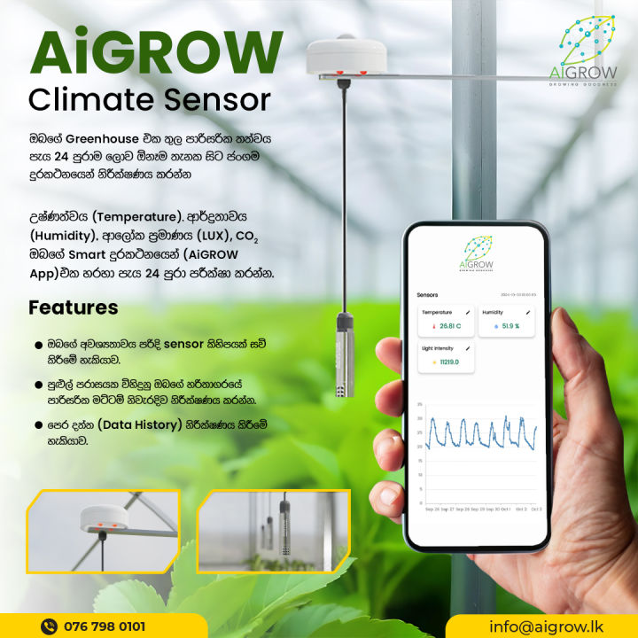 Greenhouse Climate Sensor Monitor Temperature Humidity Light & CO2 ...