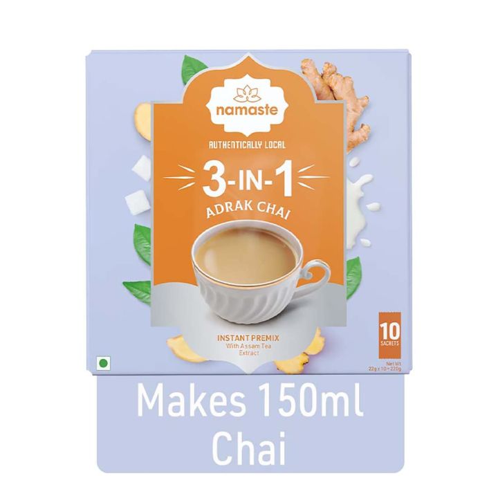 Namaste Chai Instant Tea Premix, Adrak Flavor | Assam | Ginger | Milk ...