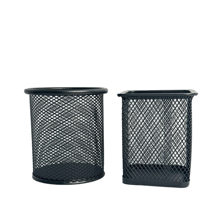 Wire Mesh Pen Holder Black Square/Round | Daraz.lk