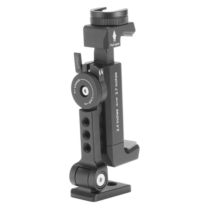 Upgrade Aluminum Phone Holder Clamp W Cold Shoe Arca 360°Rotatable ...