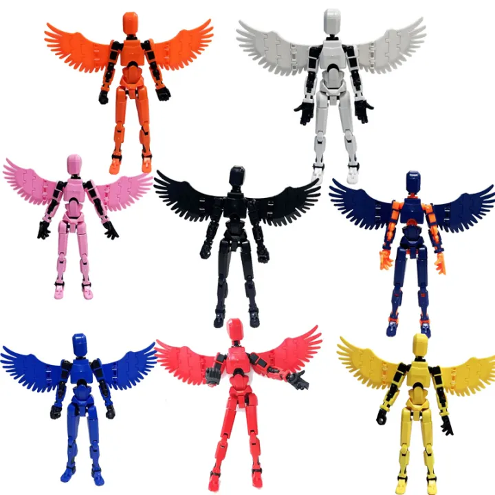 【Essential Good Item】Multi-joint Action Figure with Wings Robot ...