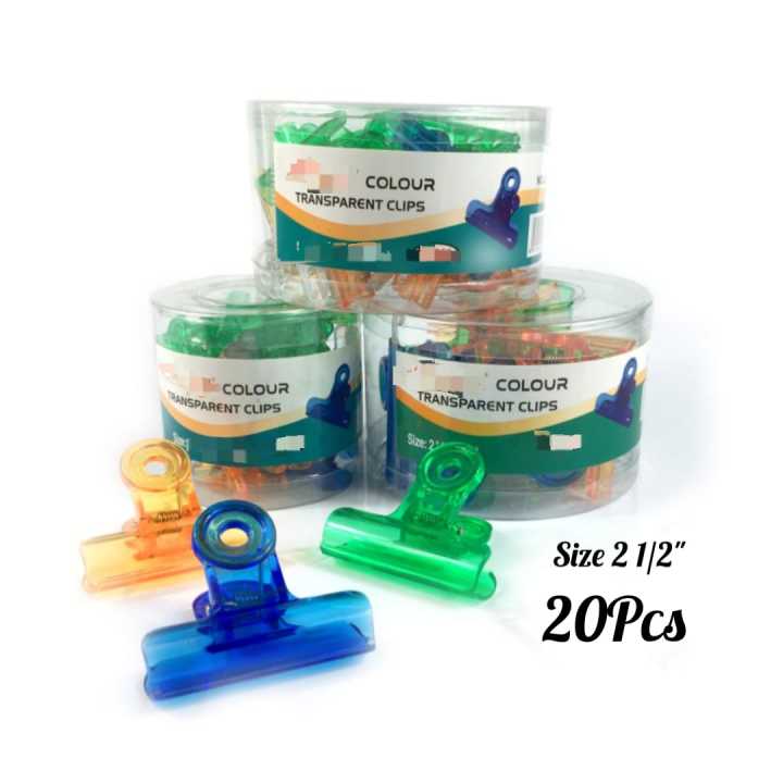 20Pcs Colorful Transparent Useful Plastic Paper Clips | Daraz.lk