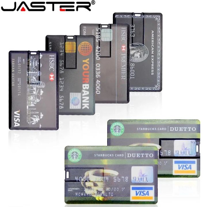 JASTER Plastic Card Bank Card Shape USB Flash Drives 128GB Real ...
