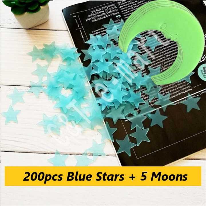 Moons + 200 Pieces Star Stickers High Quality 3D Light Emitting Stars ...