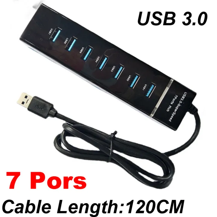 Usb 3.0 4/7 Ports Hub Splitter Adapter Cable Length 30/120cm For Desk ...