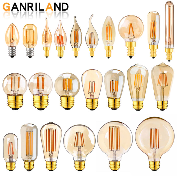 E14 E27 LED Bulb 220V Dimmable Vintage LED Filament Light Bulb T22 1W ...