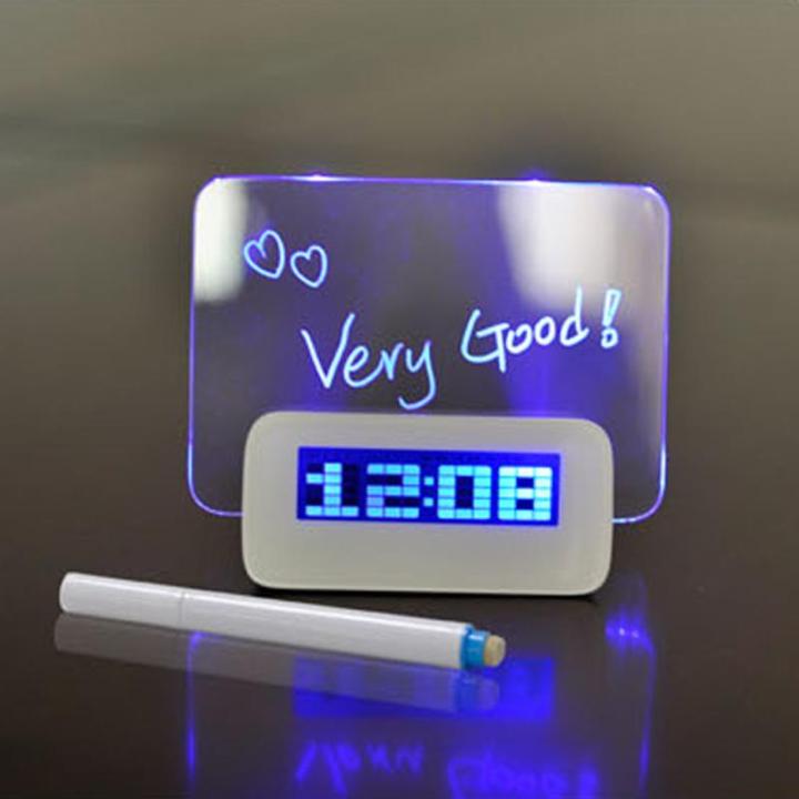 【Special offer】Fluorescent Creative Blue LED Digital Alarm Clock 4 Port ...