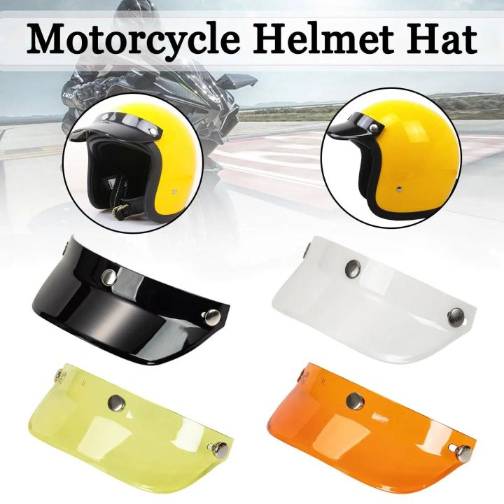 Helmet visor Motorcycle Helmet Visor Peak 3-Snap 3/4 Open Face Helmet Visor Protector For Peak ...