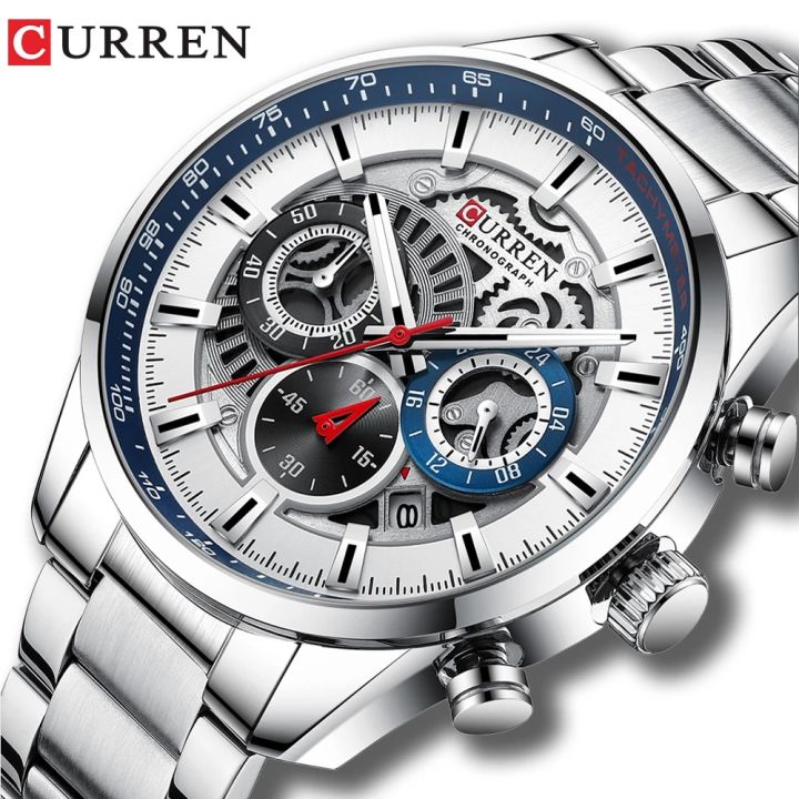 CURREN brand fashion business, stainless steel sports, waterproof time ...