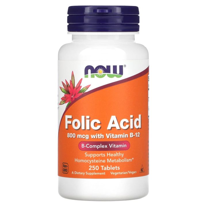 NOW Foods Folic Acid 800 mcg 250 Tablets | Daraz.lk