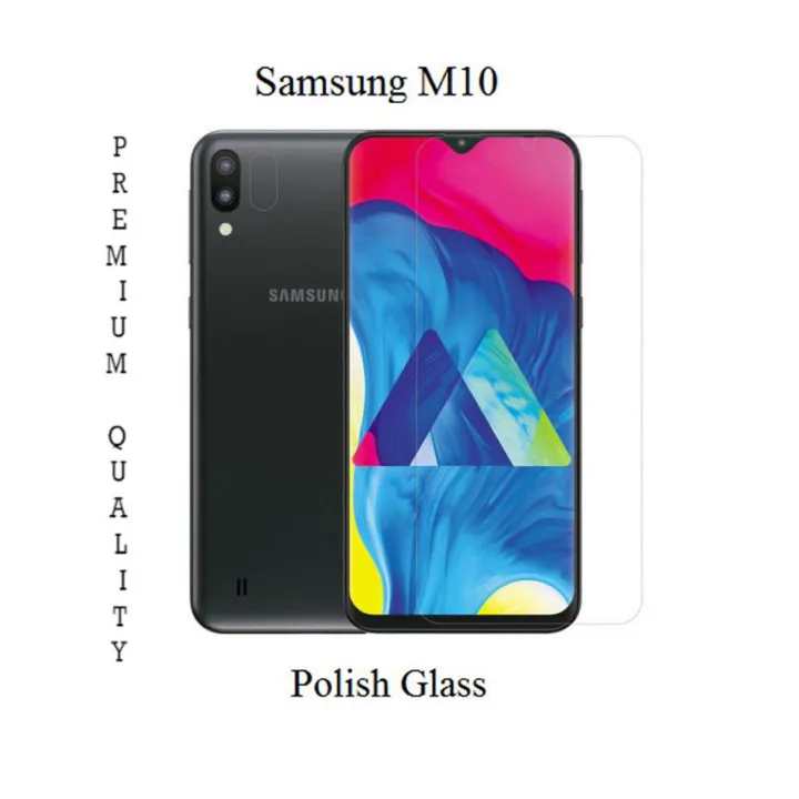 Samsung Galaxy M10 Tempered Glass Screen Protector Polish Glass For ...