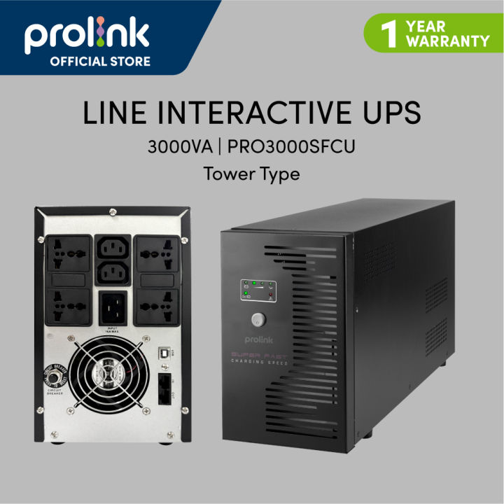 Prolink 3000VA PRO3000SFCU New Line Interactive UPS with AVR - High ...
