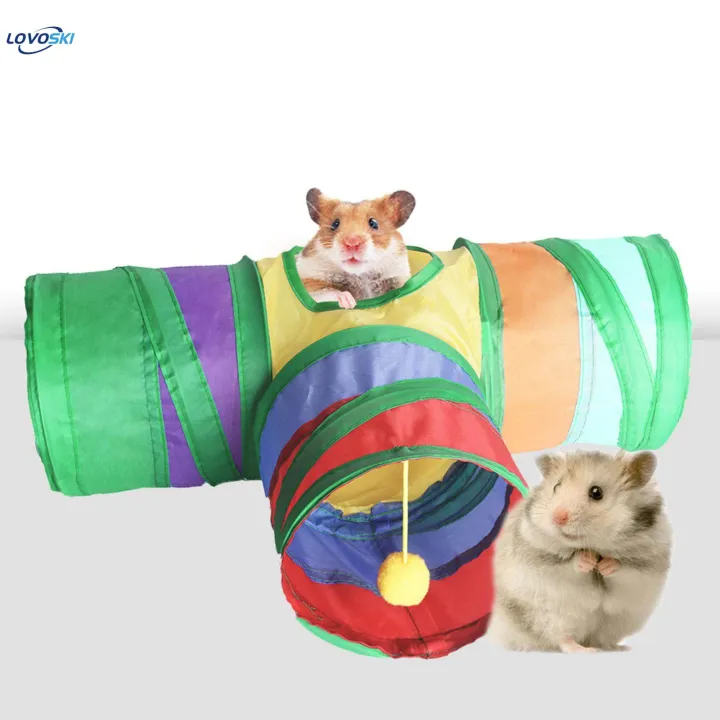 Guinea Pig Tunnel Rabbit Hideout 3 Tubes Playground with at The Exit ...