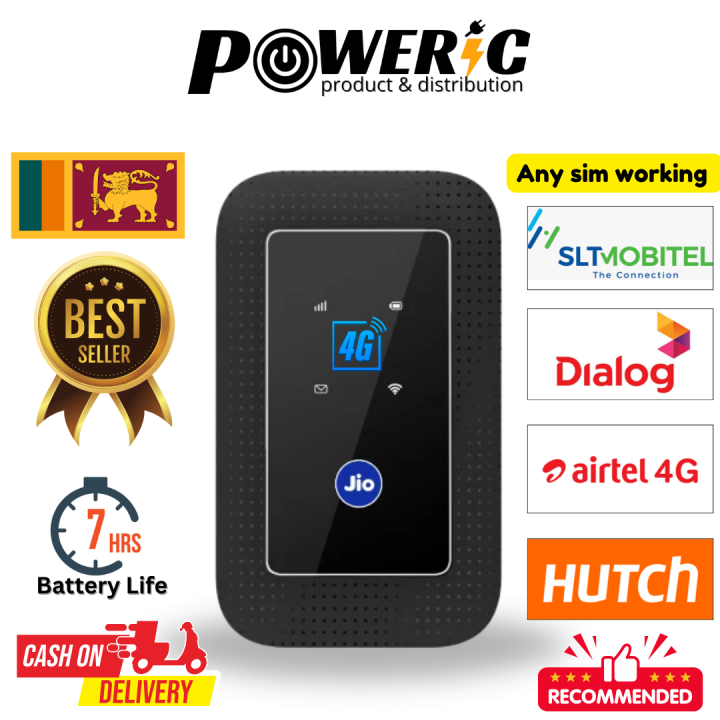 JIO 4G LTE Mobile WiFi Hotspot Portable Router MF680s-2100mAh Battery ...